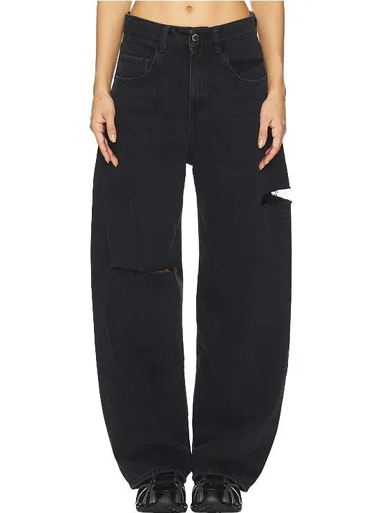 ICON DENIM LA Poppy Wide Leg Jeans - Graphite Black