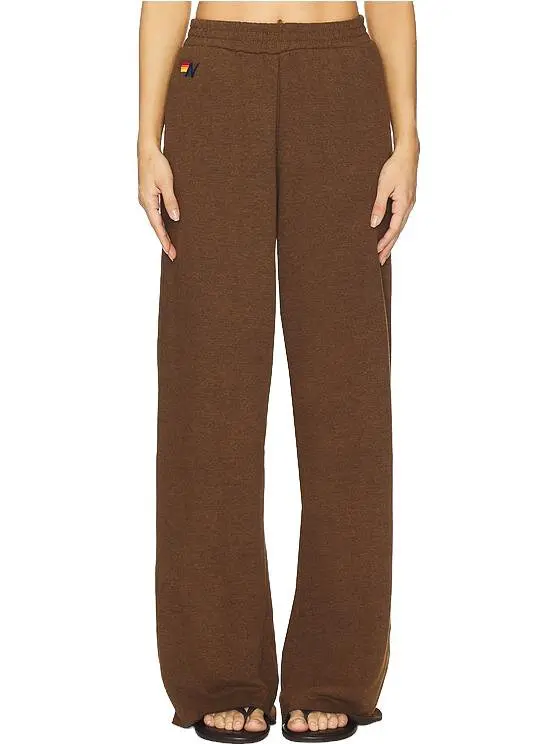 Aviator Nation Wide Leg Pocket Sweatpant - Chocolate
