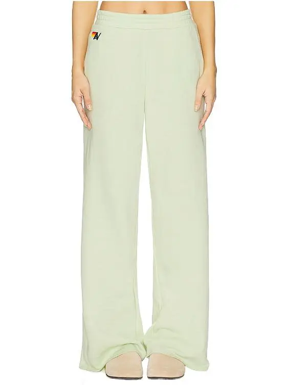 Aviator Nation Wide Leg Pocket Sweatpant - Lime Cream