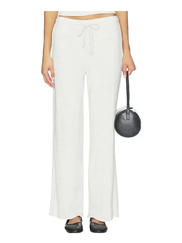 PERFECTWHITETEE Maddie Waffle Drawstring Pant - Ash