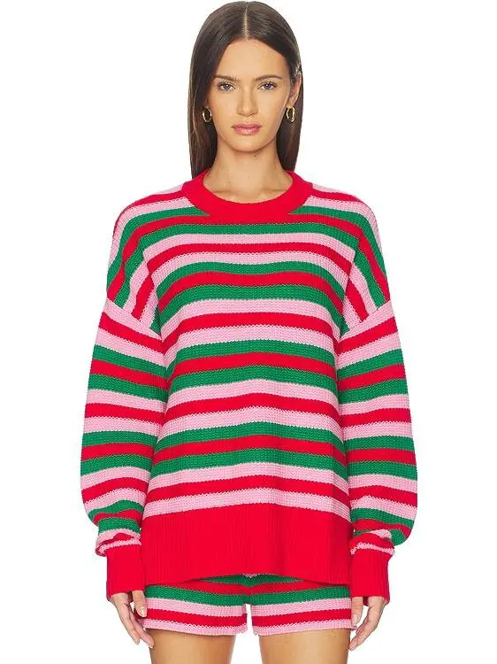 Beach Riot Callie Sweater - Ruby Stripe