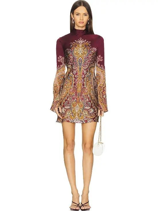 Hemant & Nandita Mini Dress - Burgundy