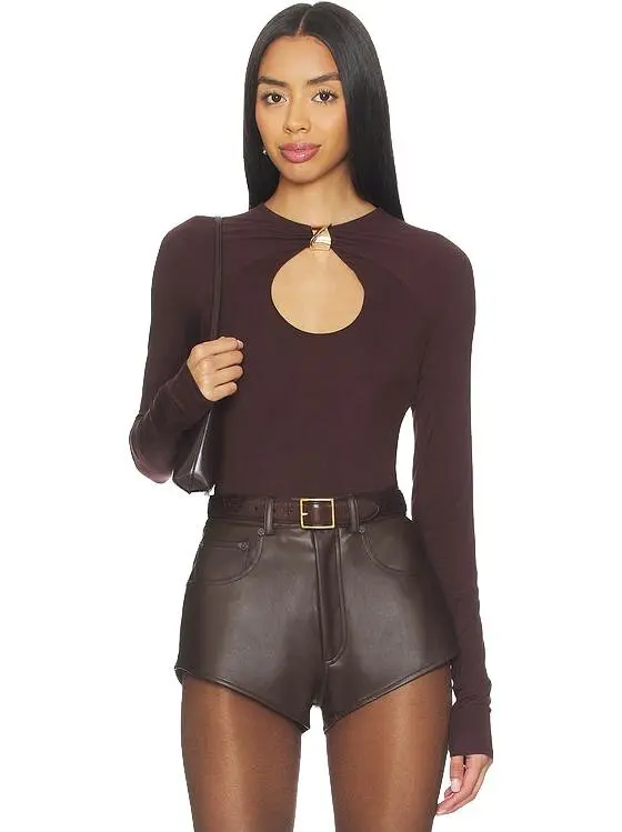 LOVERS AND FRIENDS Adeline Long Sleeve Top - Dark Brown