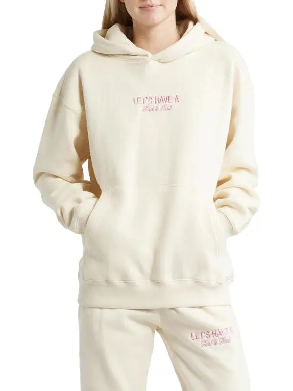 HAPPY CAMP3R Relaxed Fit Cotton Blend Hoodie - Cream