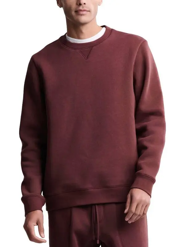 Barefoot Dreams Fleece Crewneck Sweatshirt - Deep Aubergine