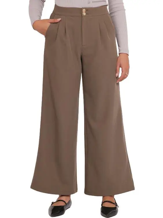PETAL & PUP Curtis Wide Leg Pants - Taupe