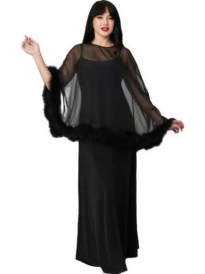 SMAK PARLOUR Cape Maxi Dress - Black