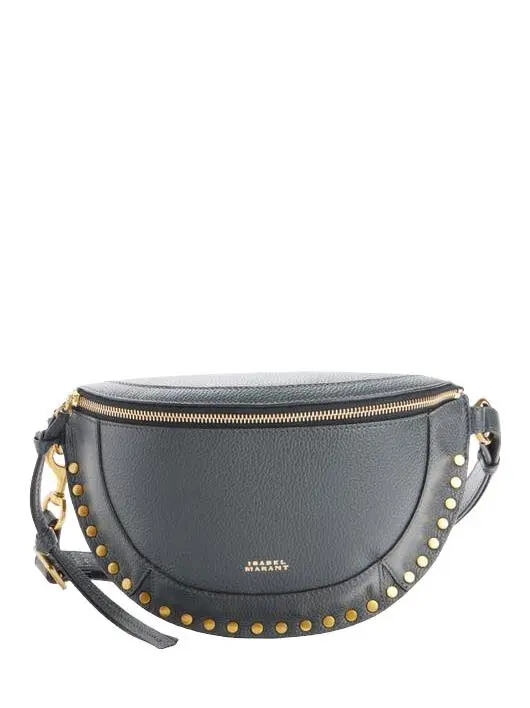 Isabel Marant Skano Stud Leather Belt Bag - Asphalt