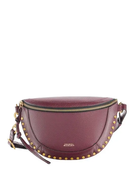 Isabel Marant Skano Stud Leather Belt Bag - Burgundy