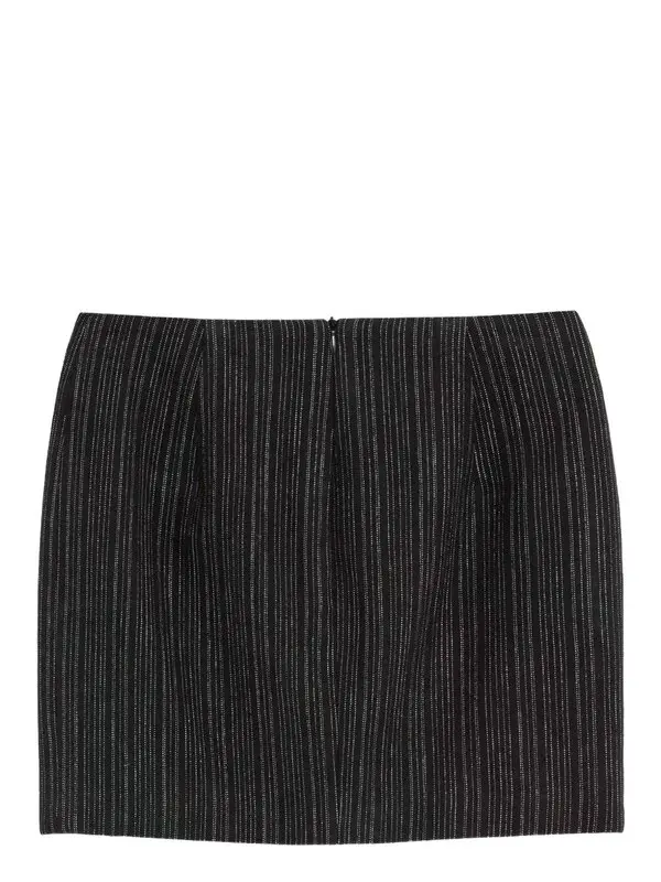 A PAPER KID Striped Mini Skirt - Black