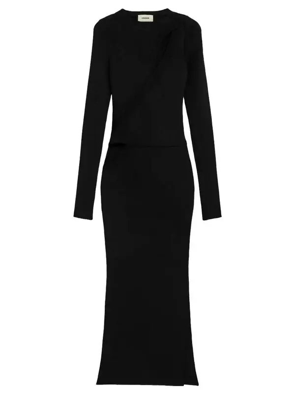 A PAPER KID Long-sleeve Maxi Dress - Black