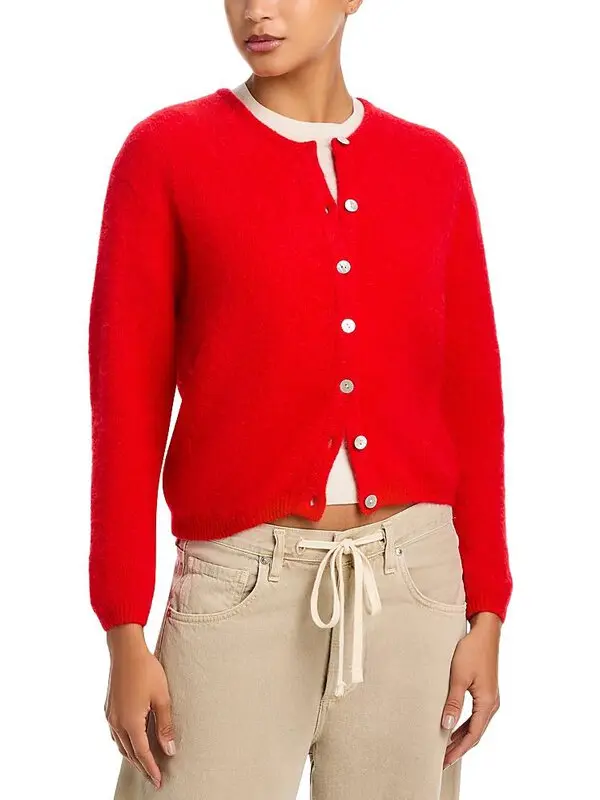 American Vintage Button Cardigan - Bright Red