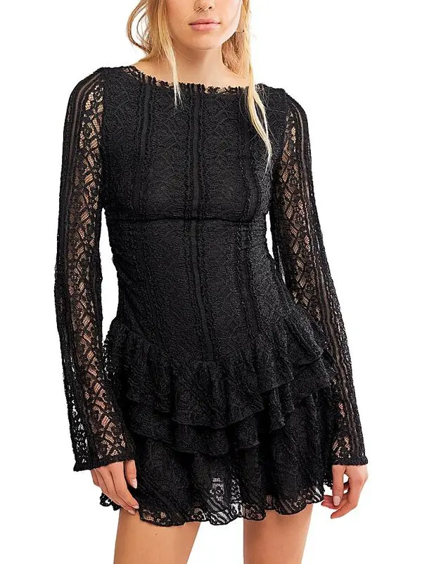 Free People Tabby Lace Midi Dress - Black