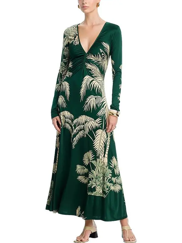 Johanna Ortiz Alma Bordada Ankle-length Dress - Emrald Green/ecru