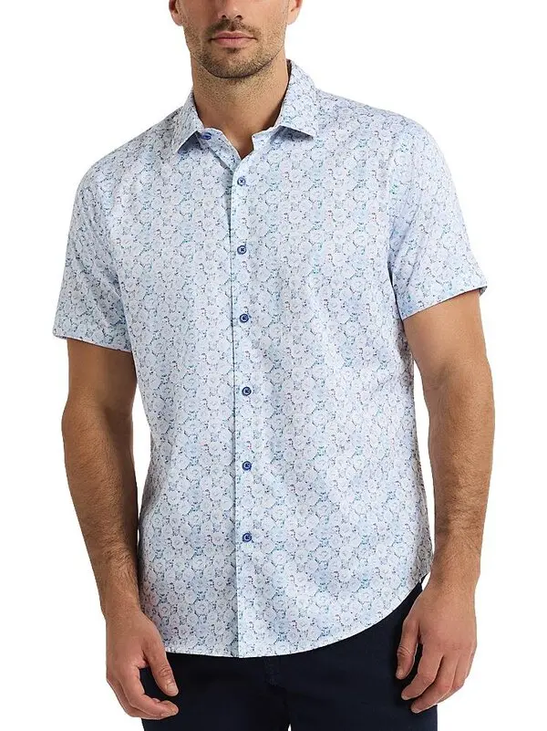 Robert Graham Bramston Cotton Blend Button Down Shirt - White
