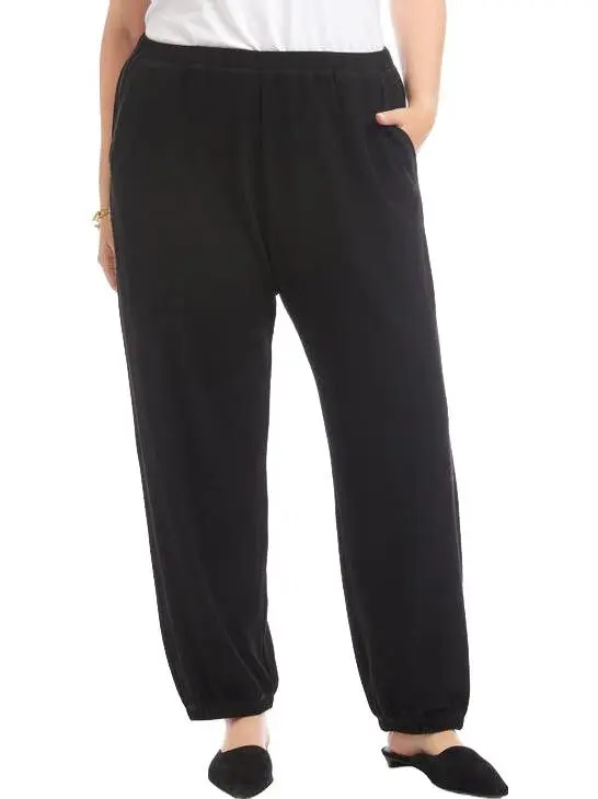 Karen Kane Brushed Double Knit Joggers - Black