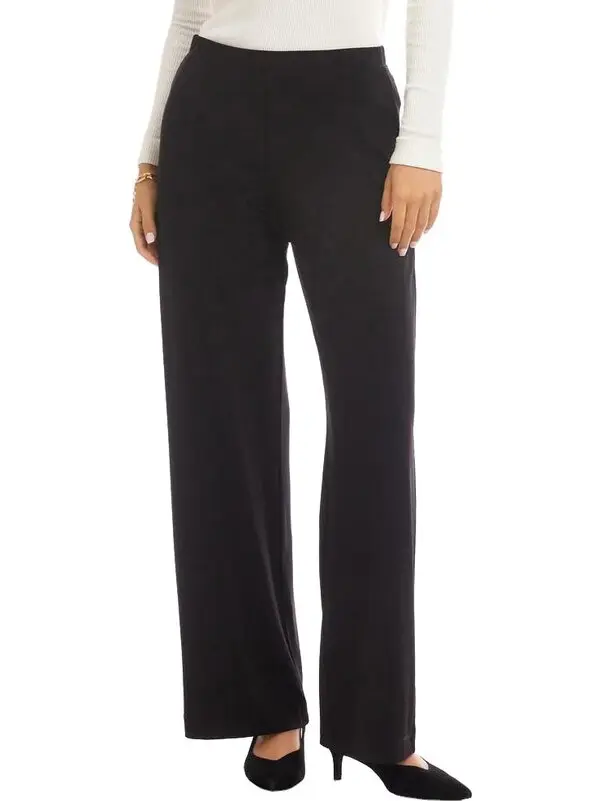 Karen Kane Travel Jersey Wide Leg Pants - Black