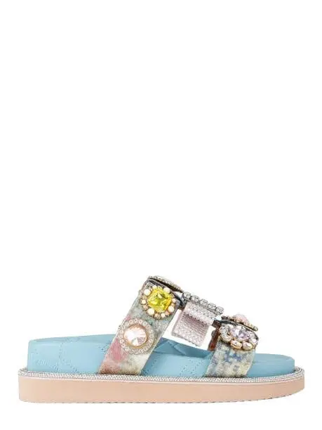Kurt Geiger Crystal Embellished Platform Sandals - Blue Multi