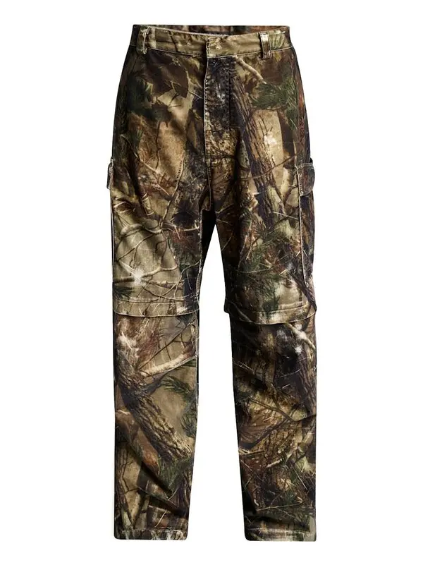 Balenciaga Camouflage Flocked Cotton Relaxed-fit Cargo Pants - Brown
