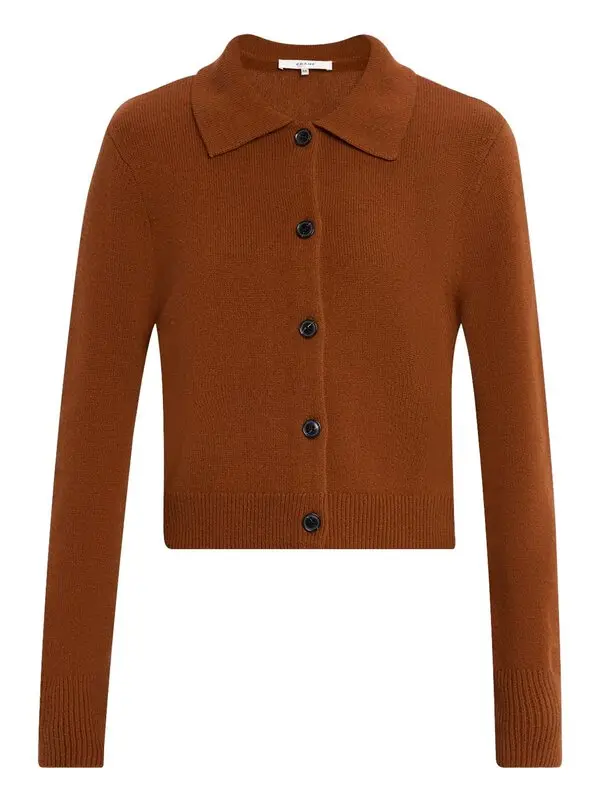 FRAME Shrunken Cashmere Cardigan - Chestnut