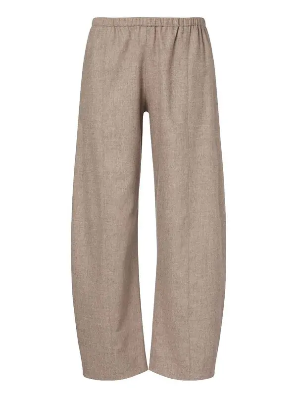 Khaite Clover Wool-blend Barrel-leg Trousers - Beige