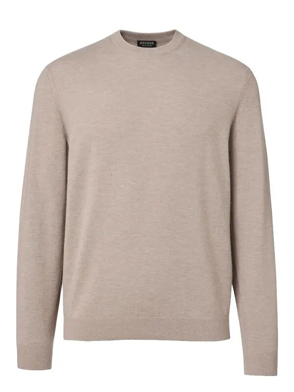 Zegna Cashmere V-neck Sweater - Beige