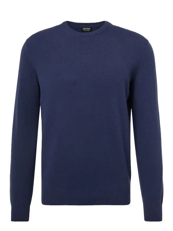 Zegna Cashmere Crewneck Sweater - Blue
