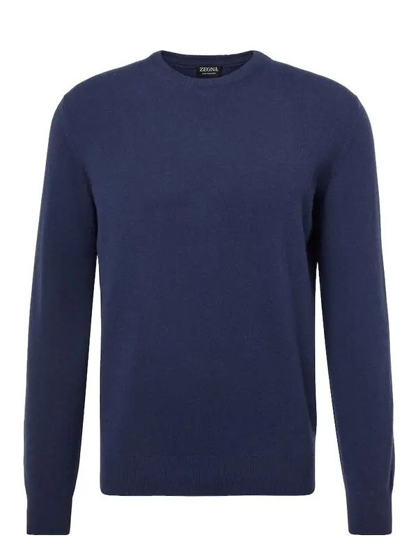Zegna Cashmere V-neck Sweater - Blue