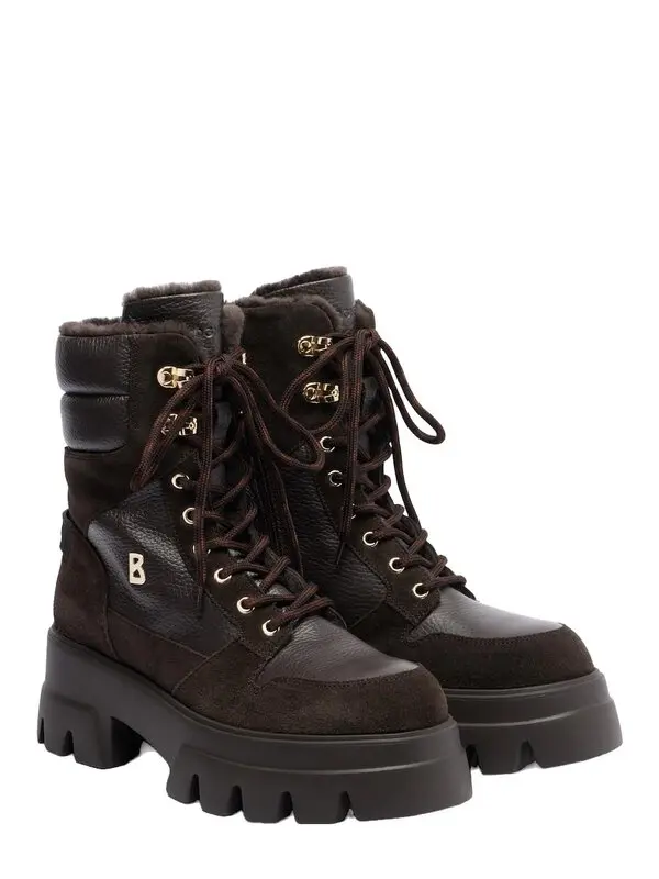 Bogner Sapporo Shearling-lined Leather Lace-up Boots - Brown