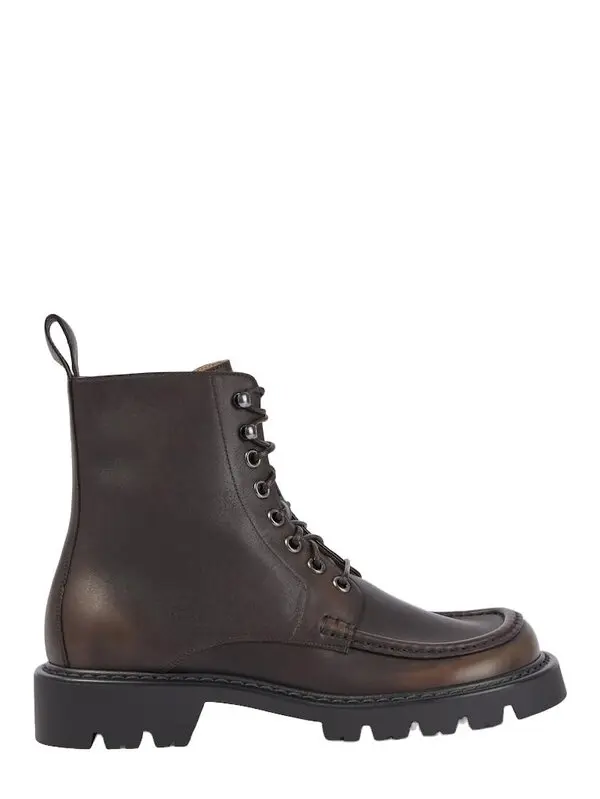 Loewe Sierra Leather Combat Boots - Brown