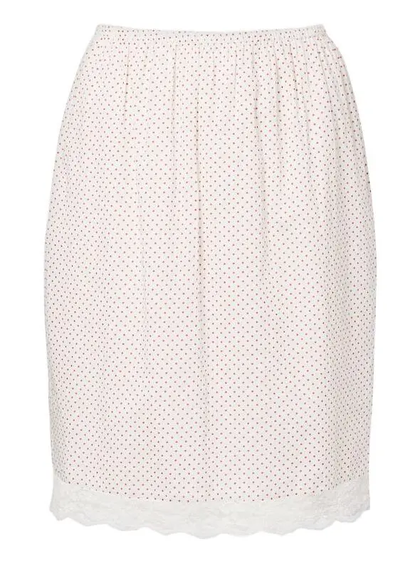 Posse Marlowe Polka-dot Cotton Midi Skirt - White