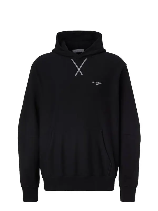 Givenchy Logo Cotton Jersey Hoodie - Black