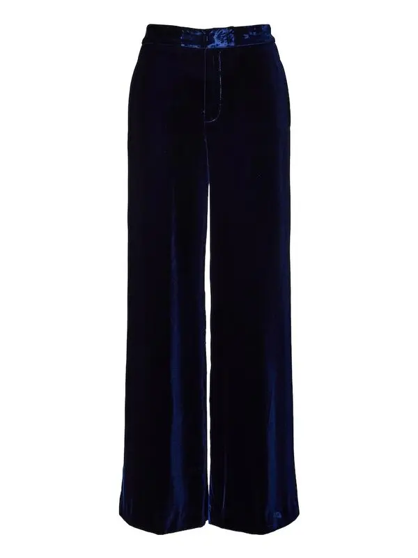 Etro Velvet Wide-leg Trousers - Blue