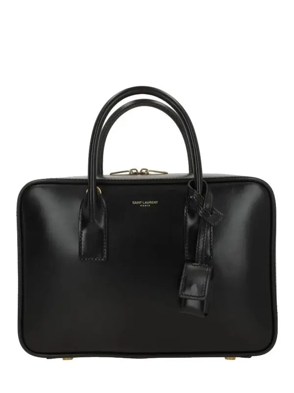 Saint Laurent Handcrafted Box Leather Bag - Black