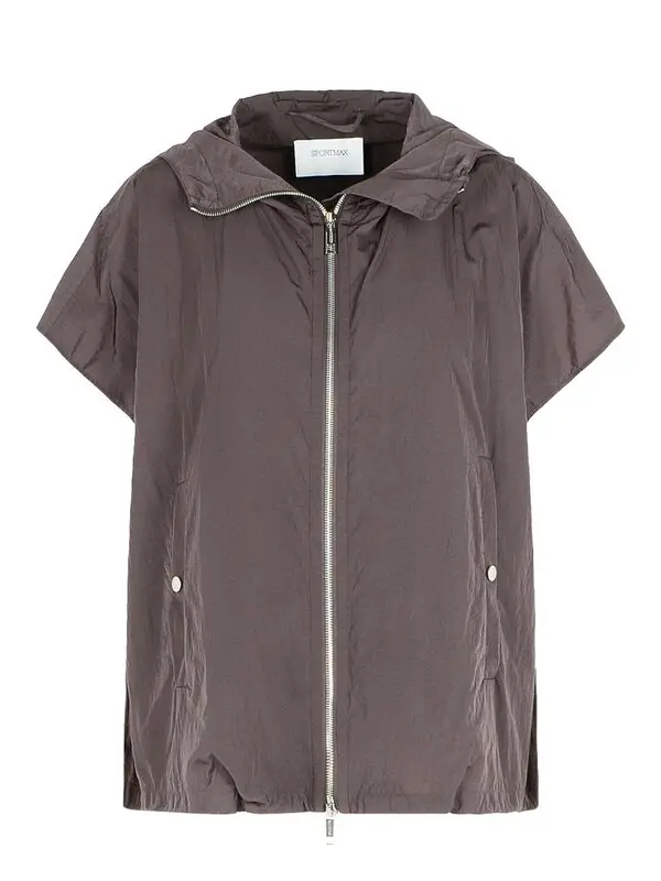 Sportmax Oversized Drip-proof Taffeta Trench Coat - Brown