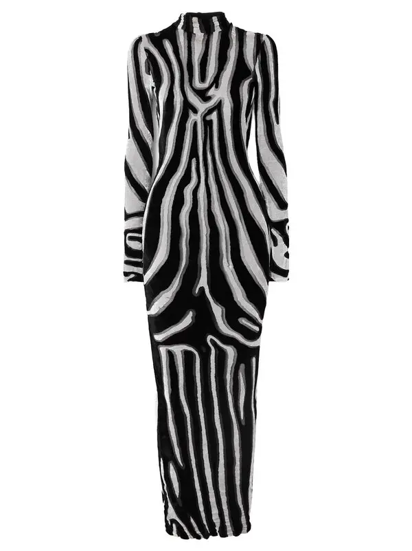 Balmain Zebra-print Jersey Midi Dress - Animal Print