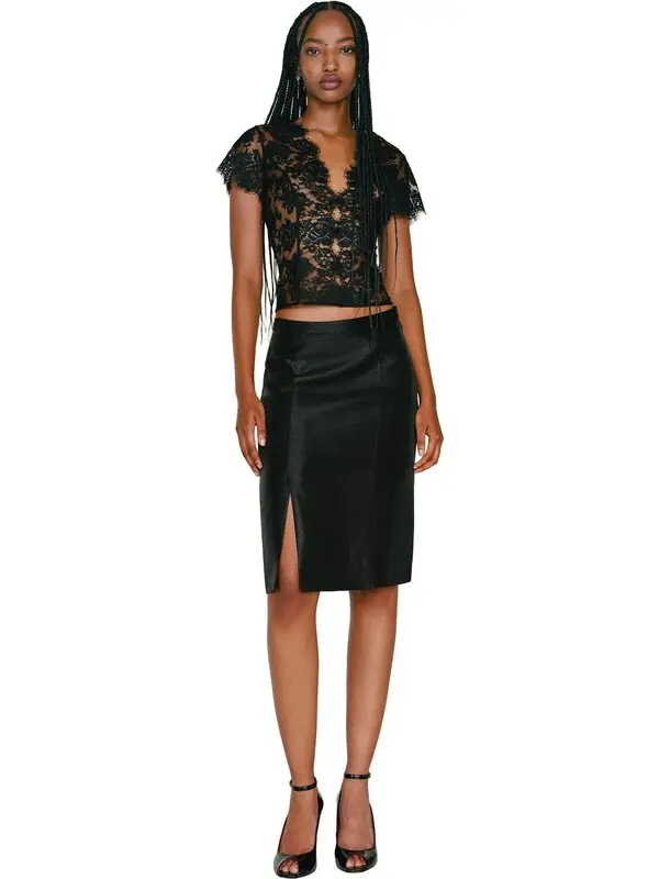REFORMATION Victoria Midi Skirt - Black