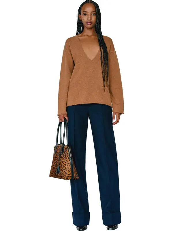 REFORMATION Juno Cashmere Oversized Sweater - Natural