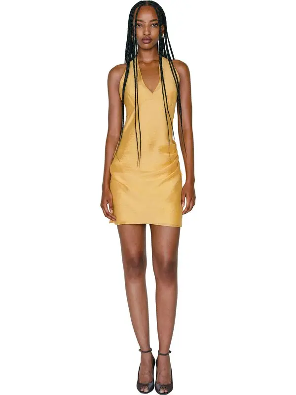 REFORMATION Mini Dress With Halterneck - Yellow