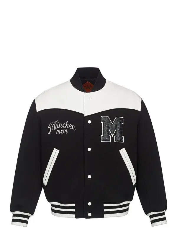 Mcm München Ponte Varsity Jacket - Black And White