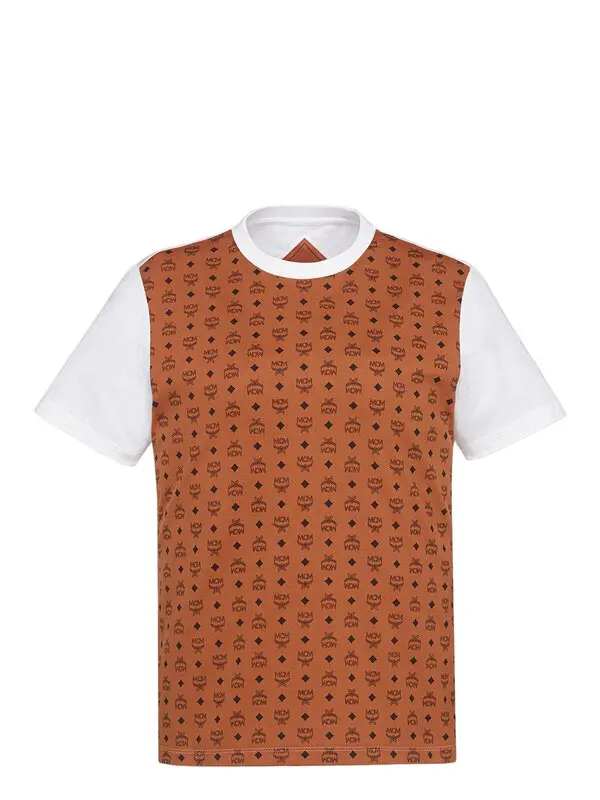 Mcm Monogram Print T-shirt - Cognac