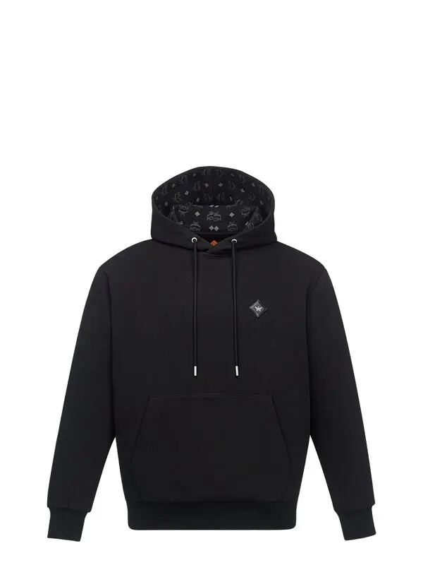Mcm Essential Logo Patch Ponte Hoodie - Black