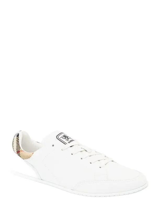 Burberry Check Low Top Sneakers - White