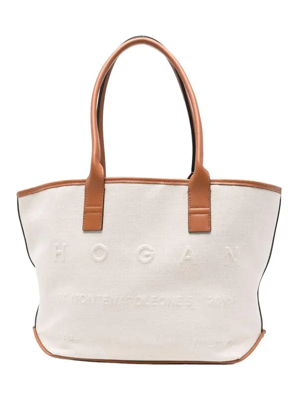 Hogan Script Small Tote - Beige
