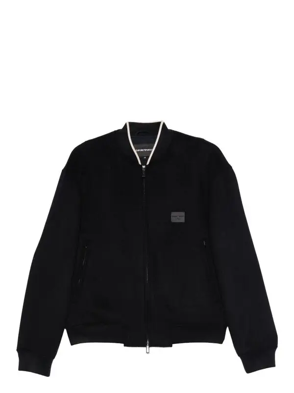 Emporio Armani Wool Bomber Jacket - Blue