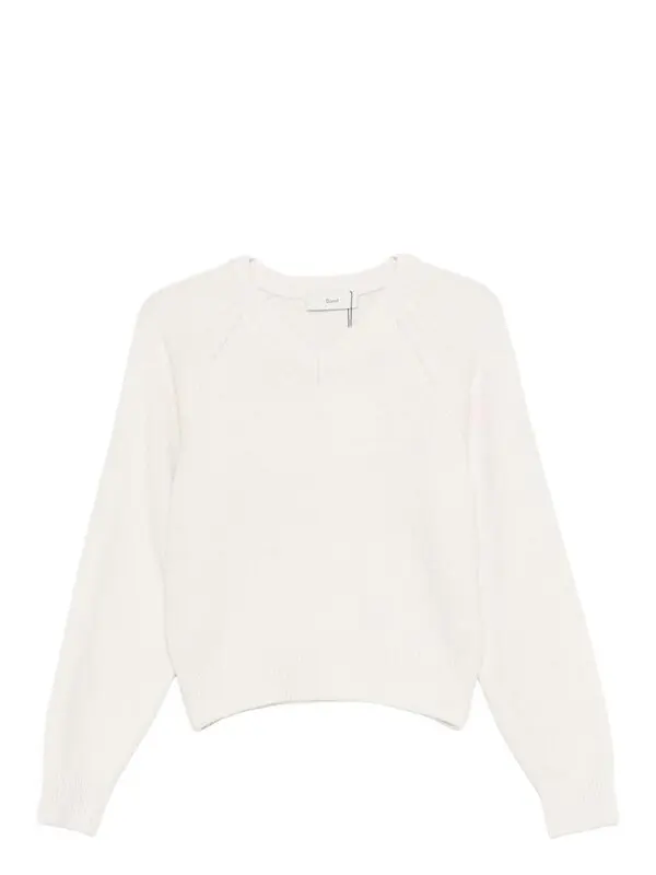 DUNST Wool V-neck Sweater - Beige