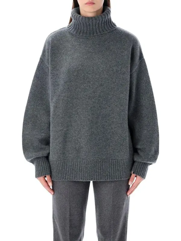 EXTREME CASHMERE X N°20 Oversize Xtra Cashmere Turtleneck Sweater - Felt