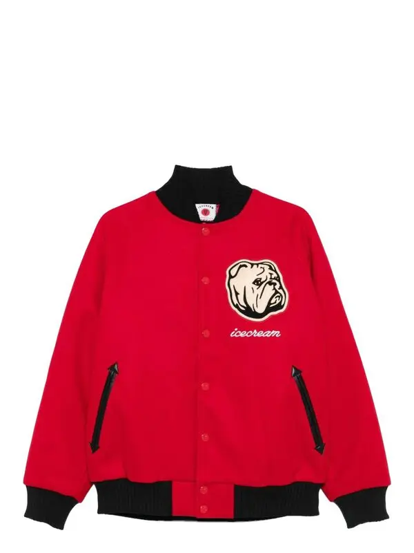 ICECREAM Embroidered Bomber Jacket - Red