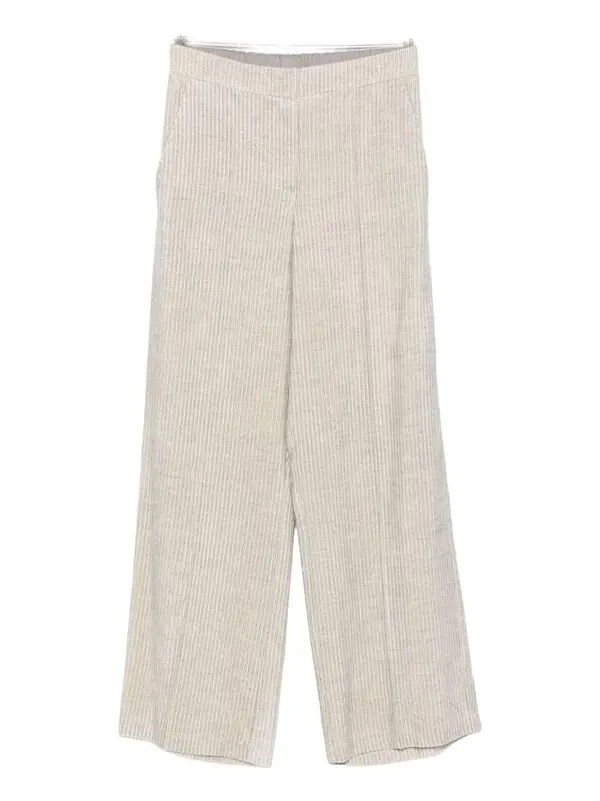 ALYSI Wide Leg Trousers - Light Grey