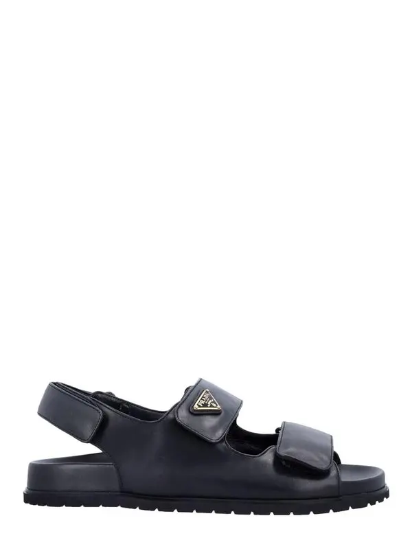 Prada Leather Strap Sandals - Black